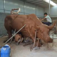 China Height 180cm Vivid Bronze Bull Sculpture Outdoor Landscape Statues for sale