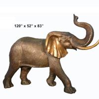 China Corrosion Resistance Metal Elephant Garden Sculpture In 200cm Height for sale