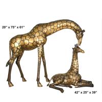 China Gnee Garden Life Size Large Outdoor Bronze Sculpture Giraffe Shaped Customized for sale