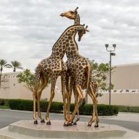 China Gnee Garden Life Size Large Outdoor Bronze Sculpture Giraffe Shaped Customized for sale