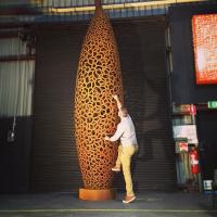 China Western Style Curved Corten Steel Sculpture In 220cm Height for sale