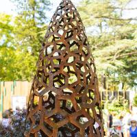 China Western Style Curved Corten Steel Sculpture In 220cm Height for sale