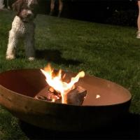 China Rustic Round Brazier Wood Burning Corten Steel Fire Pit For Outdoor Backyard for sale