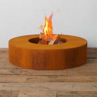 China Decprative Round Wood Burning Corten Steel Fire Pit Bowl 70cm for sale