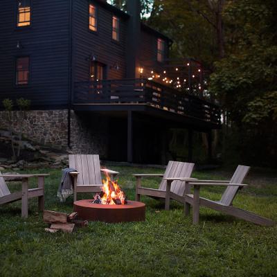 China Round Outdoor Garden Corten Steel Fire Pit Camping For Outside Wood Burning for sale
