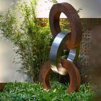 China Corrosion Resistant Corten Steel Sculpture Home Decor Sculpture With Stainless Steel for sale