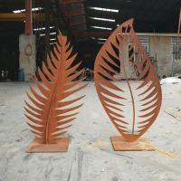 China Garden Landscape Corten Steel Sculpture Cactus Metal Yard Art Natural Rusted for sale