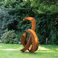China OEM Weathering Steel Lawn Sculptures Metal Rusty Metal Yard Sculptures Outdoor for sale