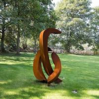 China OEM Weathering Steel Lawn Sculptures Metal Rusty Metal Yard Sculptures Outdoor for sale