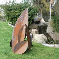 China Garden Landscape Corten Steel Sculpture Cactus Metal Yard Art Natural Rusted for sale