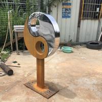 China Corrosion Resistant Corten Steel Sculpture Home Decor Sculpture With Stainless Steel for sale