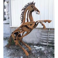 China Customized Size Outdoor Metal Horse Sculpture Weathering Steel for sale