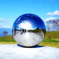 China H250cm Sphere Garden Mirror Sculpture Metal Modern Sculpture Outdoor for sale