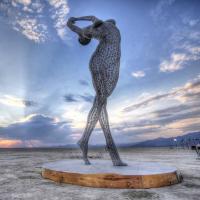 China 500cm Height Large Stainless Steel Sculpture Dancing Lady Customized for sale