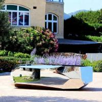 China H2m Creative Outdoor Mirror Sculpture 304 Stainless Steel Garden Art for sale