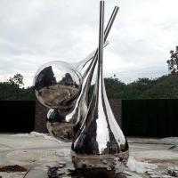 China Oval Sphere 304 Modern Stainless Steel Sculpture Outdoor Creative for sale