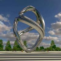China Gnee Garden Circle Abstract Stainless Steel Sculpture Creative for sale