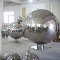 China H245cm Hollow Sphere Stainless Steel Sculpture For Outdoor Decoration for sale