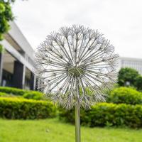 China 304 316 Stainless Steel Yard Art Electroplate Dandelion Shape For Garden for sale