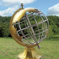 China TUV Certified Mirror Polished Stainless Steel Sculpture Big Globe Statue OEM Service for sale