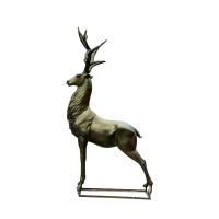 China CE Certified Outdoor Bronze Sculpture Bronze Elk Statue Life Size Decorative for sale