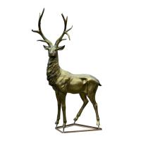 China Gnee Garden 8mm Thick Bronze Deer Statues Garden Decoration With Fine Details for sale