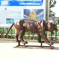 China 3m Realistic Outdoor Bronze Sculpture Aantique Bronze Tiger Statue for sale