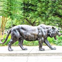 China 3m Realistic Outdoor Bronze Sculpture Aantique Bronze Tiger Statue for sale