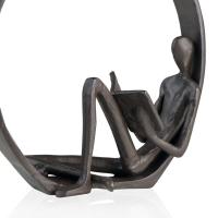 China 7 Inch Encircled Reader Outdoor Metal Sculpture Decorative Sculptures And Figurines for sale