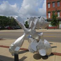 China SGS Approval Cast Iron Modern Abstract Metal Sculpture For Restaurant for sale