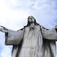 China 34 Feet Freestanding Outdoor Metal Sculpture Mary Religious Statue Hand Crafted for sale