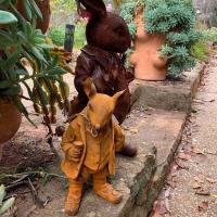 China Cast Iron Rusted Life Size Outdoor Deer Statues OEM Service for sale