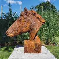 China Cast Iron Rusted Life Size Outdoor Deer Statues OEM Service for sale