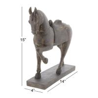 China Office Horse Metal Tabletop Sculptures Cast Iron Statues 15 Inch Height for sale