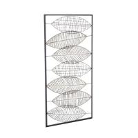 China 22x46 Inches Vintage Metal Leaf Wall Art Luxury 3D Home Decoration for sale