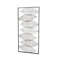 China 22x46 Inches Vintage Metal Leaf Wall Art Luxury 3D Home Decoration for sale