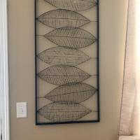 China 22x46 Inches Vintage Metal Leaf Wall Art Luxury 3D Home Decoration for sale