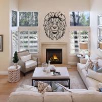 China Aesthetic Metal Lion Head Wall Art17.5x24 Inch For Rustic Cabin for sale