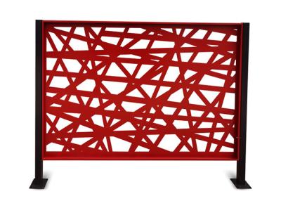 China GN-SP-166 Laser Cutting Red Painted Steel Screen Panel With Geometric Pattern for sale