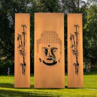 China 1500mm Corten Steel Screens GN-SH-204 Laser Cut Privacy Divider Metal Garden Ornaments for sale