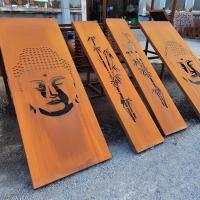 China 1500mm Corten Steel Screens GN-SH-204 Laser Cut Privacy Divider Metal Garden Ornaments for sale