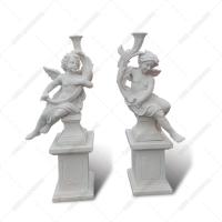 China Life Size Angel White Marble Statue Figurine Fountain Outdoor Garden Carving Stone for sale