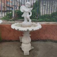 China Life Size Angel White Marble Statue Figurine Fountain Outdoor Garden Carving Stone for sale