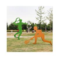 China Abstract Silhouette Sports Figure Outdoor Metal Sculpture Antique Art Ornaments for sale