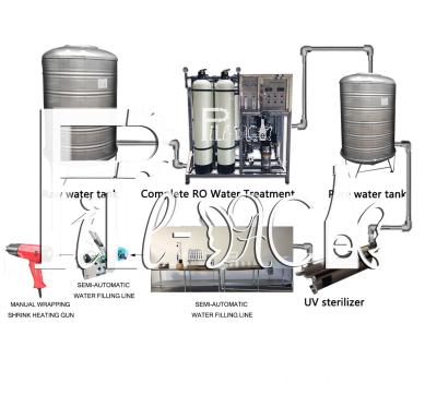 China 0- 2L Semi Automatic Pure Drinking PET Bottle Washing Filling Capping Equipment Plant Water Filling Machine Line for sale