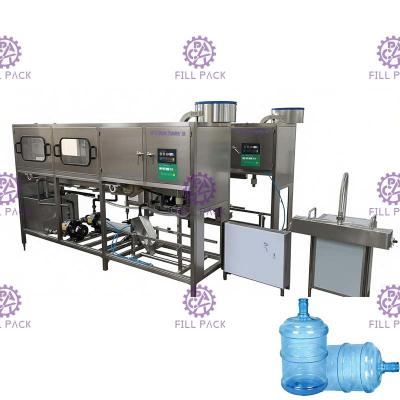China QGF-100 Automatic 5 Gallon Bottling Line - 120 BPH Capacity with 0.37KW Rinsing Pumps and PLC Control System for sale