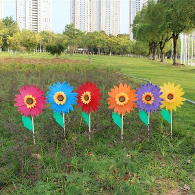 China Outdoor sunflower ornaments decoration wooden garden stake for sale