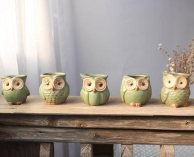 China Succulent Creative Owl Animals Plant Flowerpots for sale