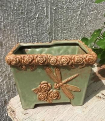 China Succulent Creative Rose and Dragonfly Plant Flowerpots for sale