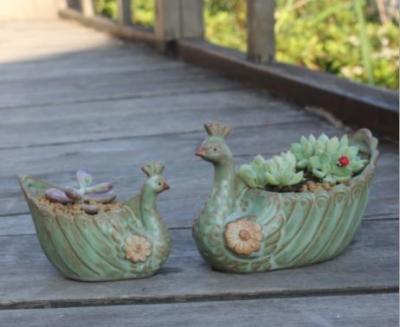 China Succulent Creative Animals Peacock Plant Flowerpots for sale